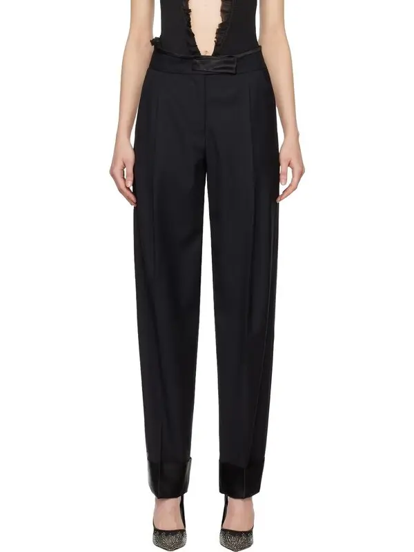 Christopher Esber Wool-blend Straight-leg Trousers - Black