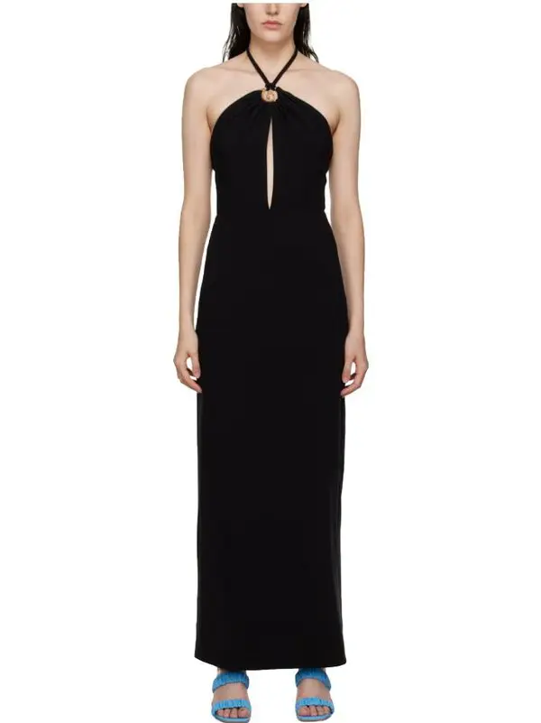 Staud Abigail Halterneck Maxi Dress With Cut-out Detail - Black