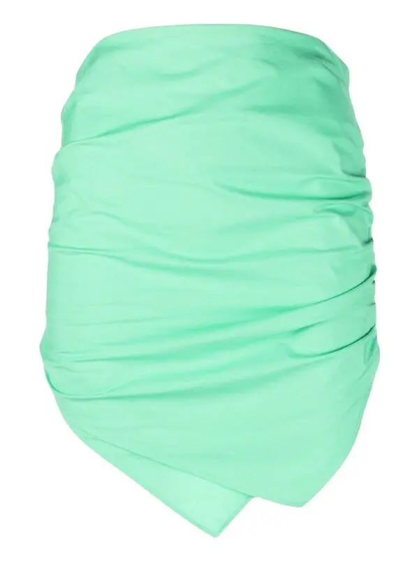 Attico Gathered Detail Mini Skirt - Brown