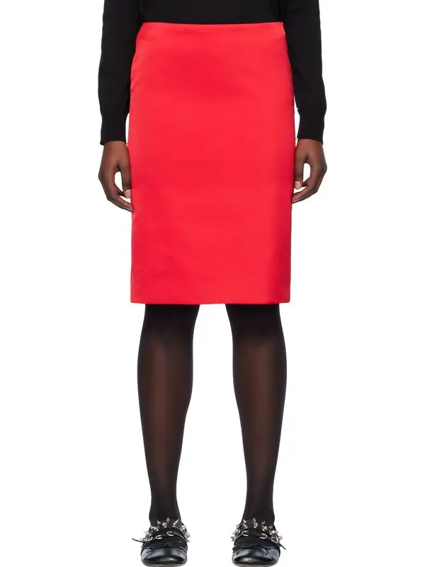 We11Done Vented Midi Skirt - Red