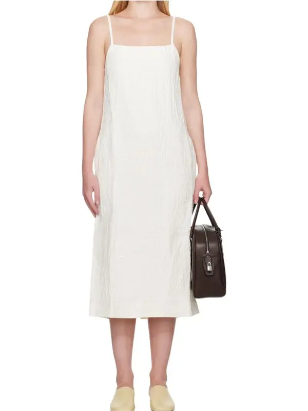 Studio Nicholson Textured Tulle Slip Dress - White