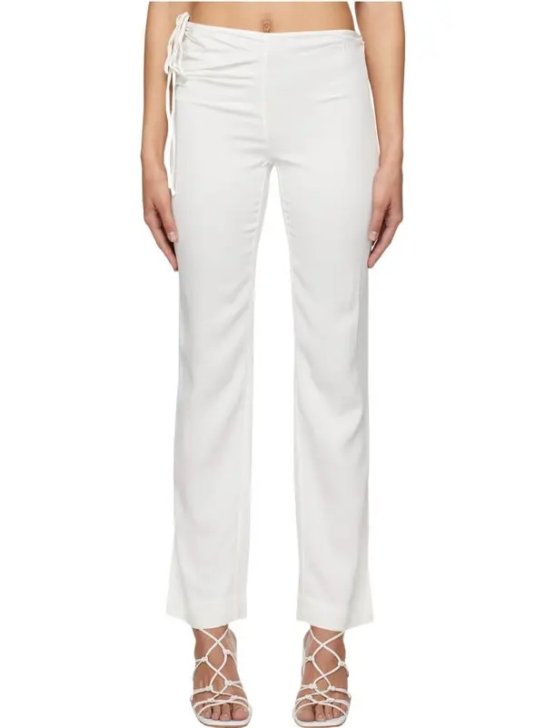 Christopher Esber Lace-up Ruched Trousers - White