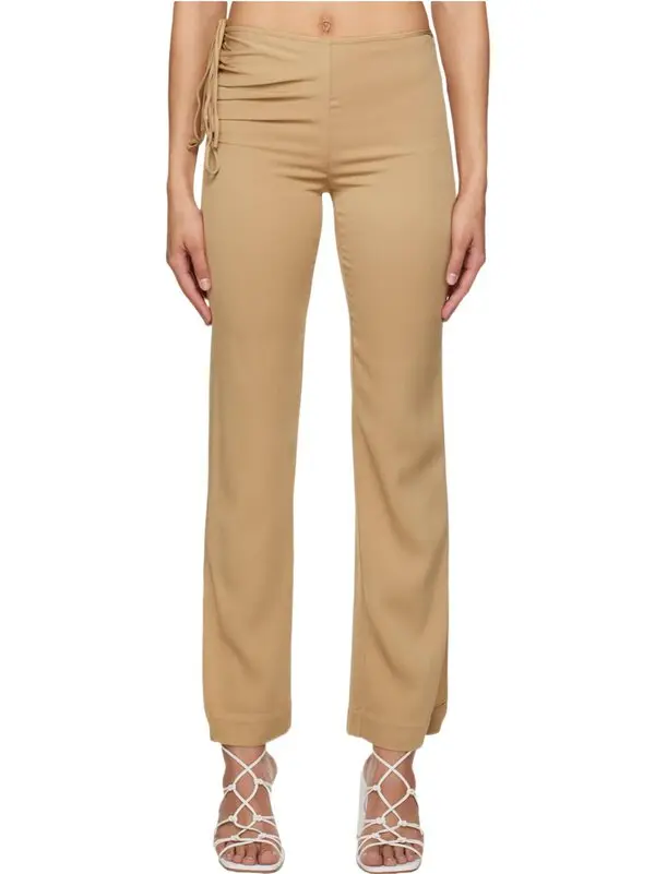 Christopher Esber Bertoia Ruched Slim-fit Trousers - Nude