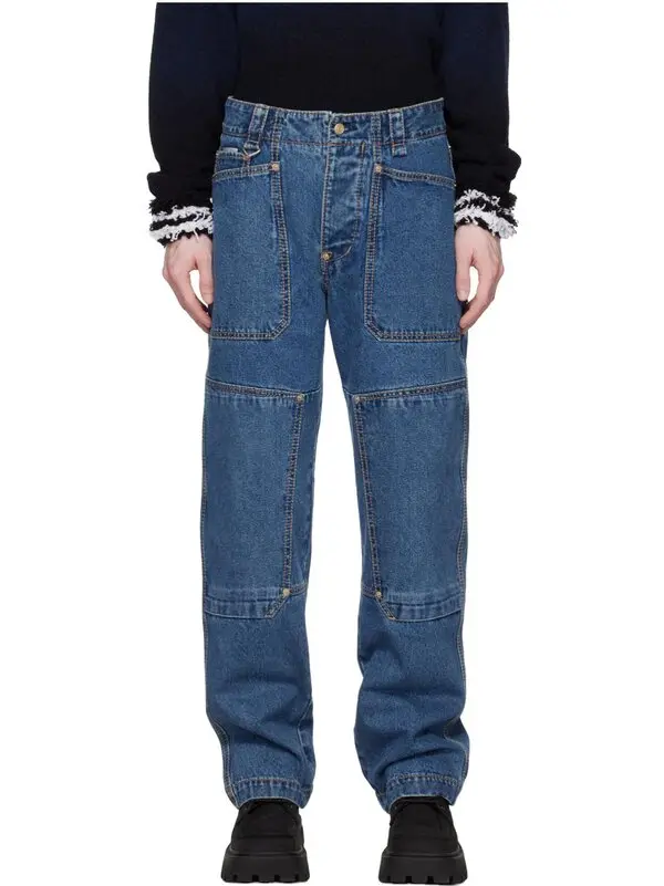 Eytys Straight-leg Paneled Jeans - Blue