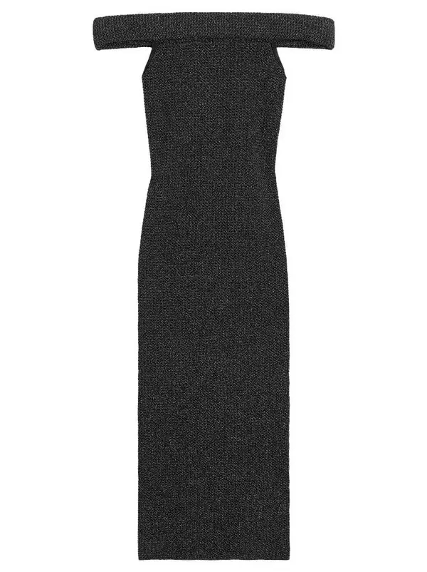 TOTEME Off-the-shoulder Knit Maxi Dress - Black