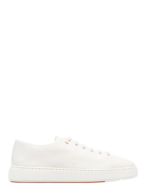 Santoni Embossed-logo Tongue Low-top Sneakers - White