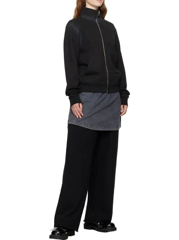 We11Done Layered Logo Casual Pants - Black