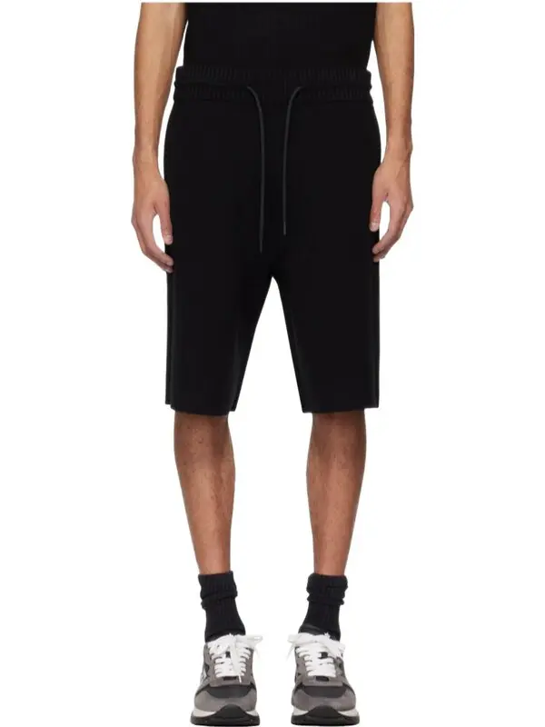 Mackage Beecher Rib-knit Drawstring Shorts - Black