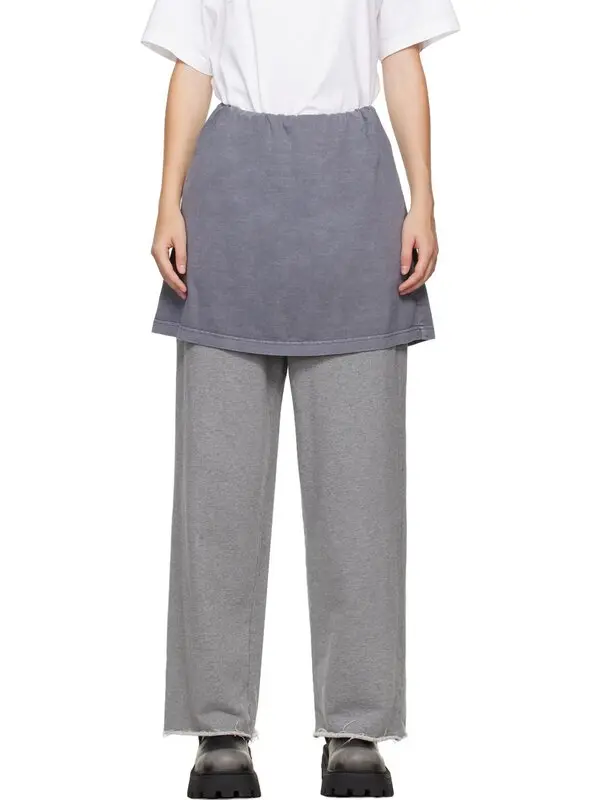 We11Done Layered Logo Casual Pants - Grey