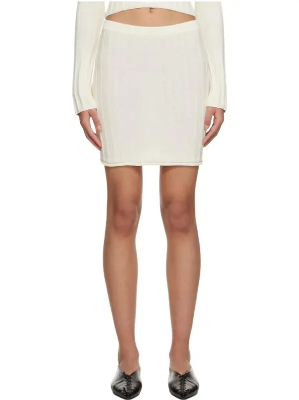 Filippa K Ribbed Knit Mini Skirt - White
