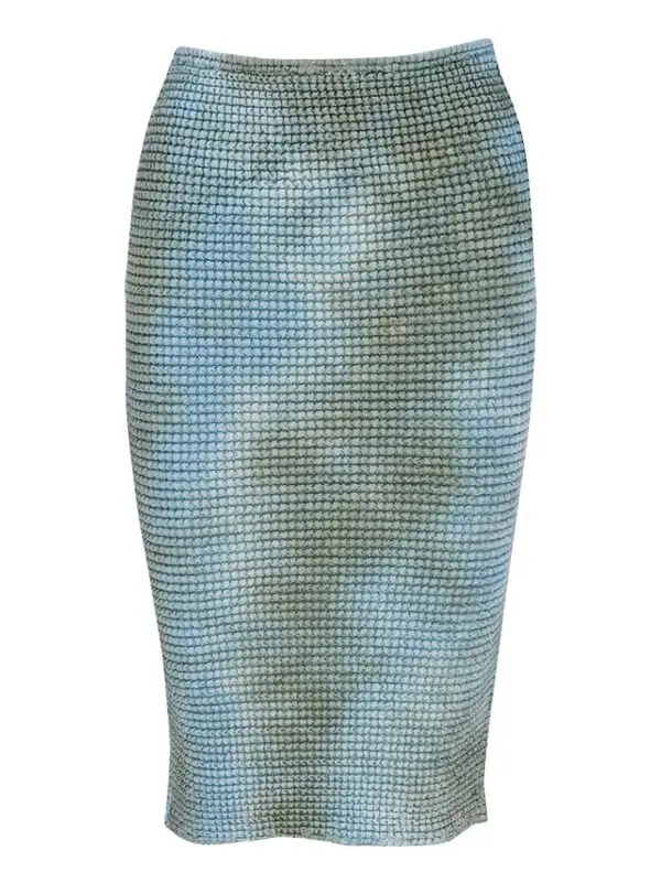 Off-White Tie-dye Smocked Midi Skirt - Gray
