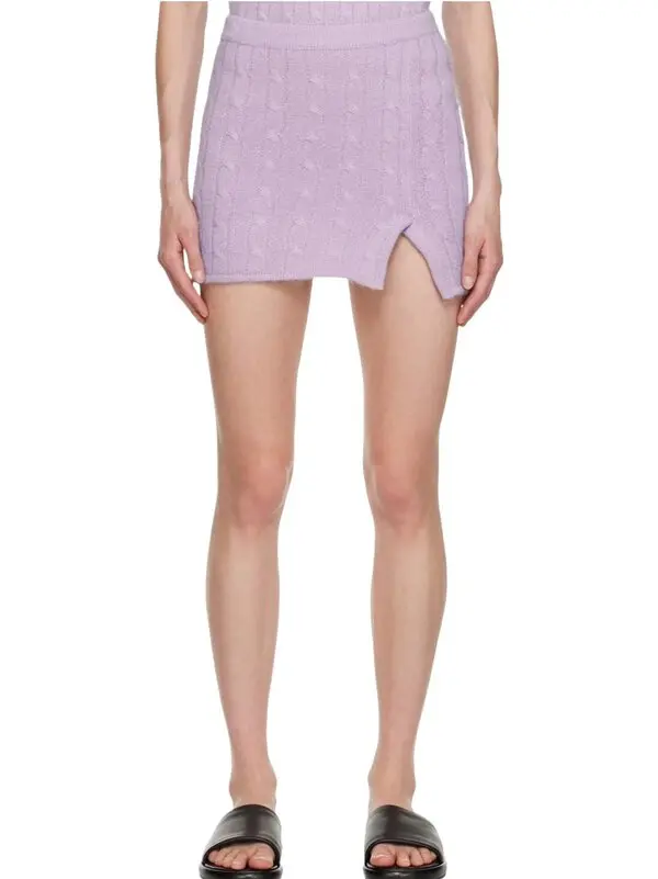 Filippa K Cable Knit Miniskirt With Slit Detail - Pink