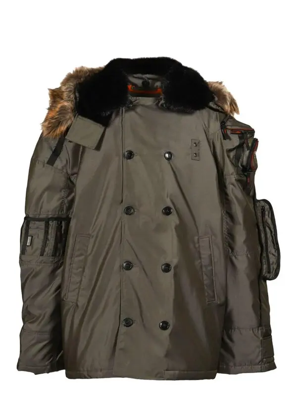 Martine Rose Double-breasted Hooded Coat - Green