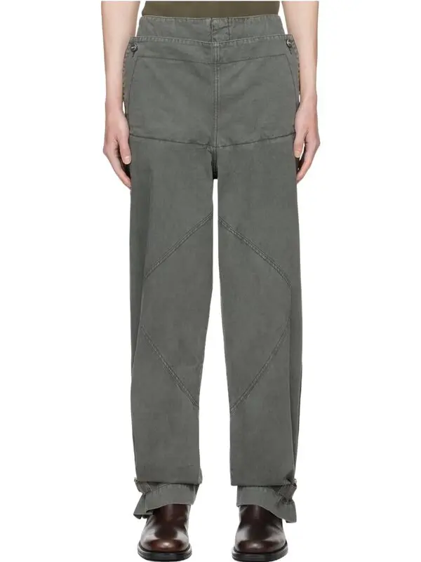 DION LEE Belted Layered Trousers - Gray
