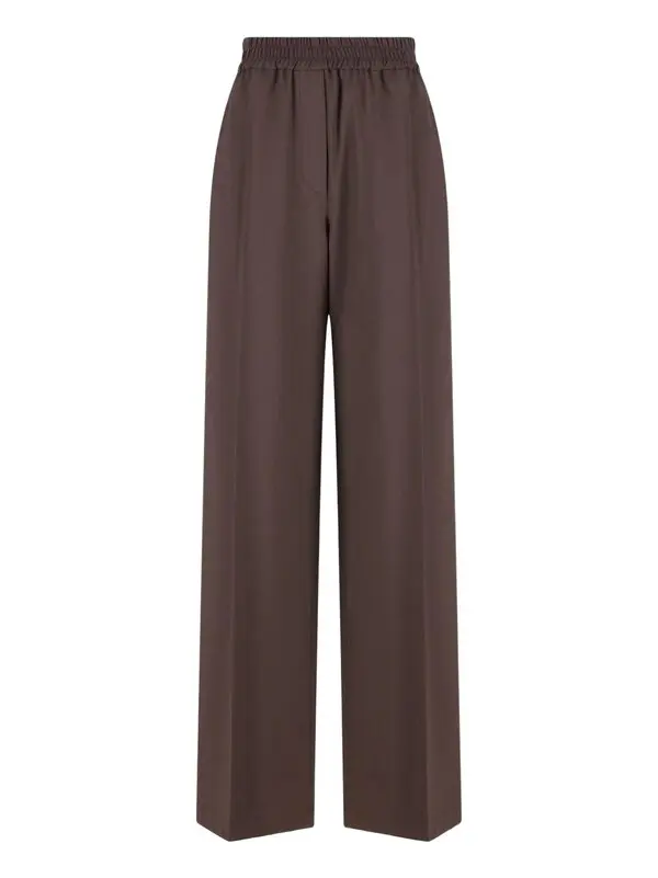 Brunello Cucinelli Elasticated Wide-leg Pants - Brown