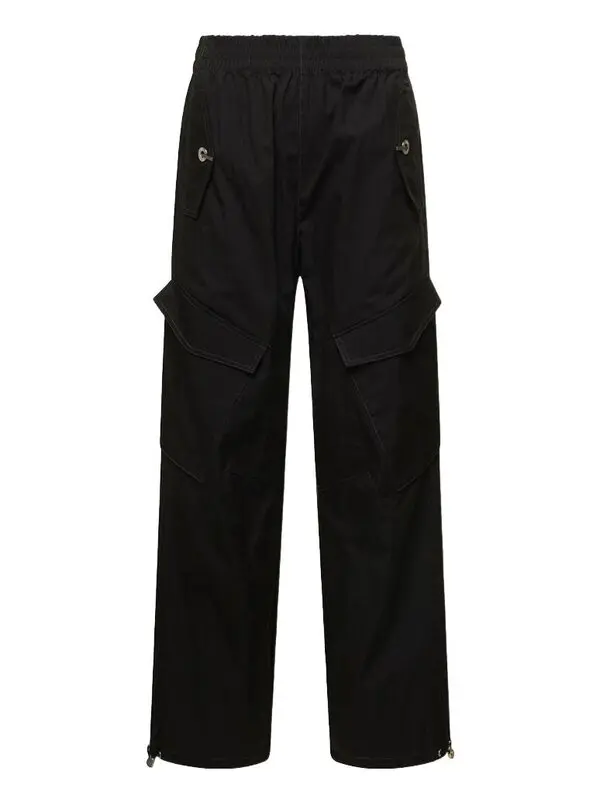 DION LEE Straight-leg Cargo Trousers With Logo Tooling - Black