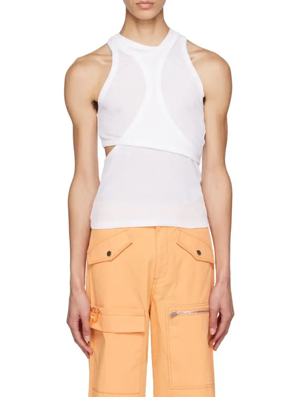 DION LEE White Modular Layered Tank Top - Nude