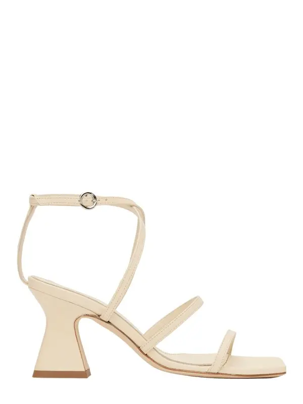 AeydĒ Square Toe High Heel Sandals - Cream