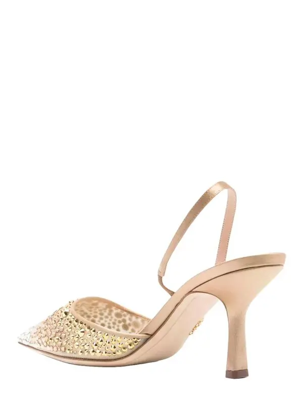 Rodo Crystal-embellished Slingback Pumps - Neutrals