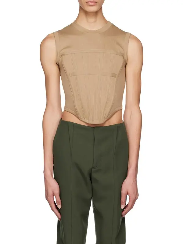 DION LEE Boned-bodice Knitted Top - Nude