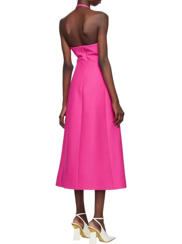 Valentino Garavani Couture Dress With Bow Neckline And Pockets - Pink