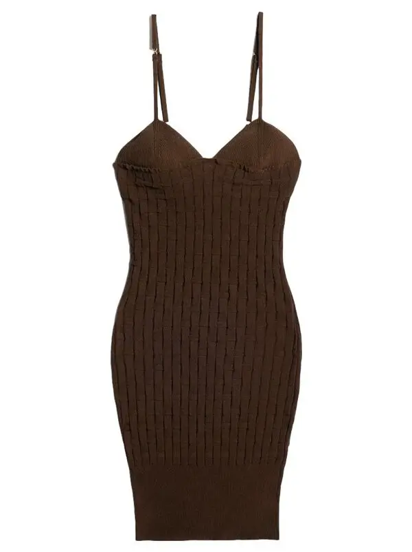 Jacquemus La Robe Maille" Knit Mini Dress - Brown