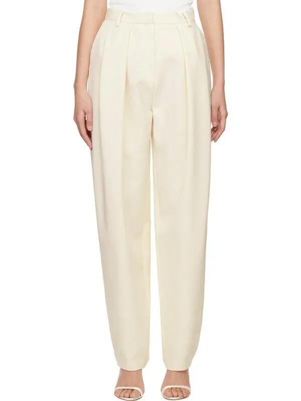 Magda Butrym Pleated Straight-leg Trousers - White