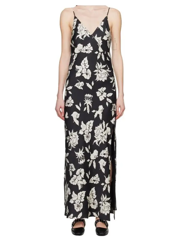 RAG  BONE Rag & Bone Graphic Floral Print Slip Maxi Dress - Green