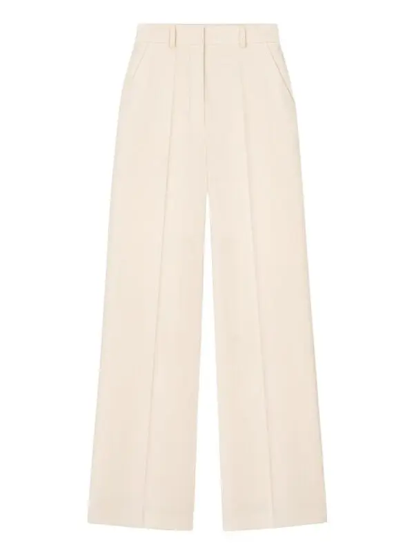 Nanushka Lanai Pleat Front Wide Leg Trousers - White