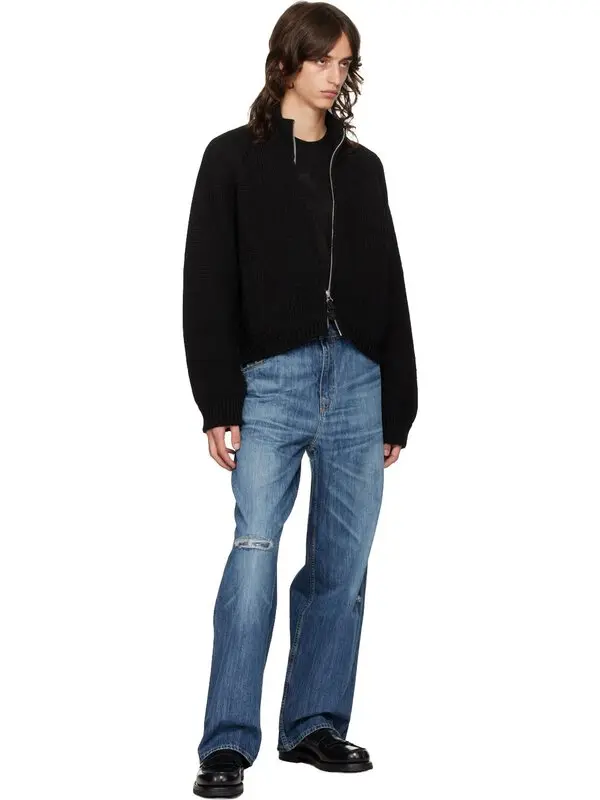 Our Legacy Long Sleeve Sweater With Paisley Pattern - Black