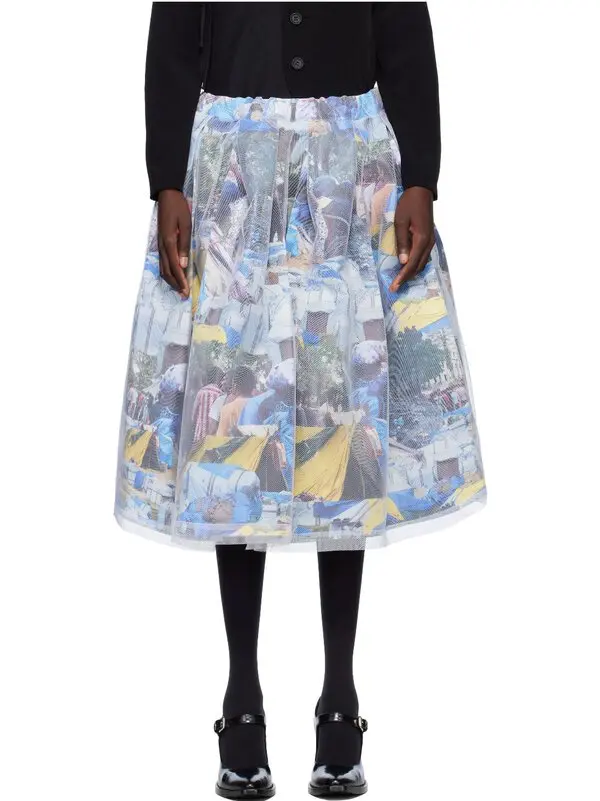 Comme Des Garçons Printed Skirt - White/multicolor