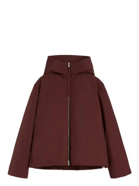 JIL SANDER Short Down Jacket With Dropped Shoulders And Zip Closure - Plum Color