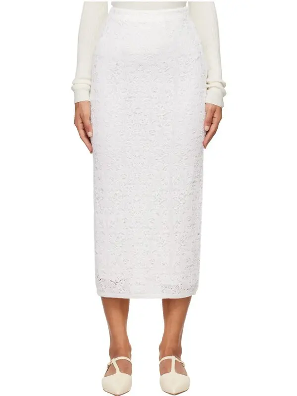 Gabriela Hearst Lace Midi Skirt - White