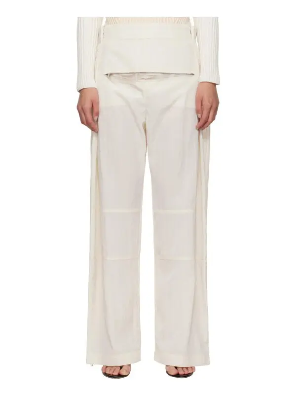 JEAN PAUL GAULTIER Zipper Wide-leg Trousers - White