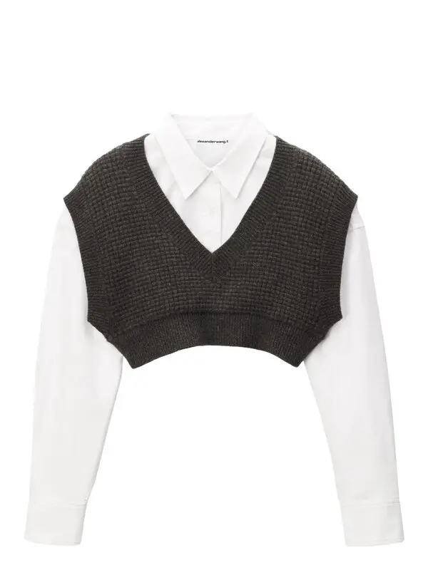 Alexander Wang Layered Knitted Vest - Black
