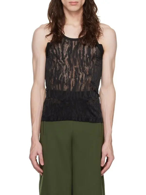 DION LEE Camouflage Slip-detail Vest - Black
