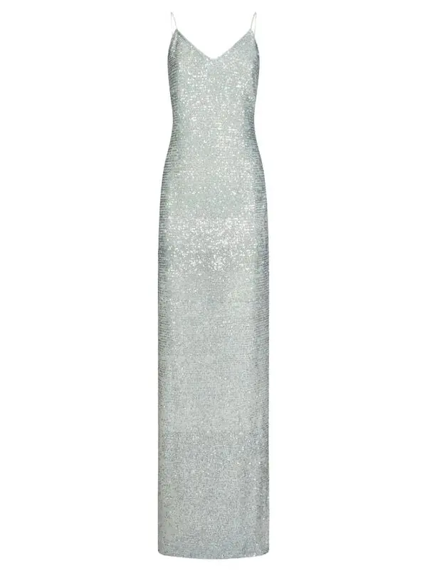 Nina Ricci Sequin-embellished Maxi Dress - Gray