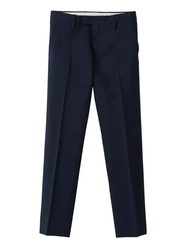 Miu Miu Logo Embroidered Straight Leg Trousers - Black