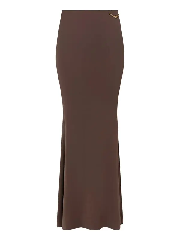 Amiri Logo Chain Maxi Skirt - Walnut Brown