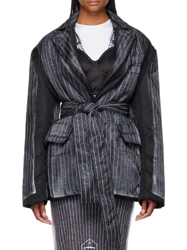 JEAN PAUL GAULTIER Trompe-l'oeil Padded Jacket - Black White