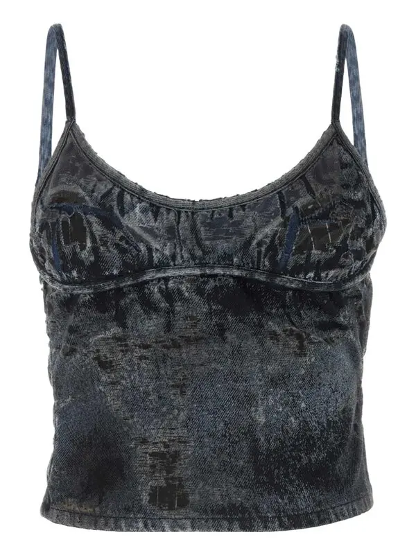 DIESEL® Cropped Denim Top - Black