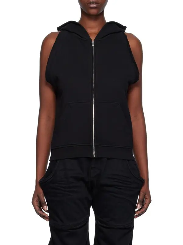 We11Done Sleeveless Hooded Vest - Black