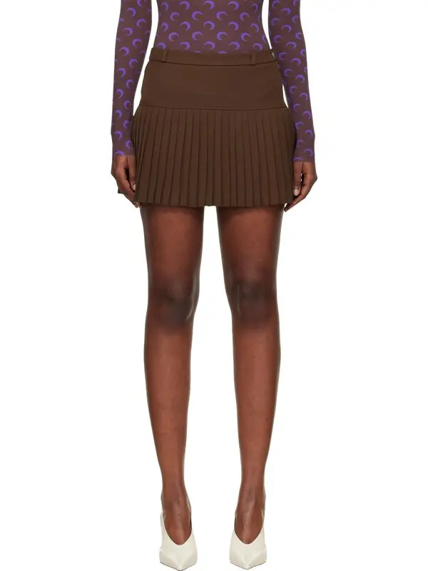 MARINE SERRE Pleated Mini Skirt - Red