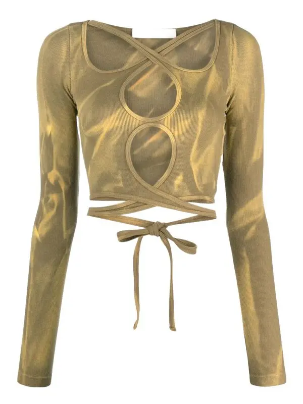 DION LEE Cut-out Detail Long-sleeve Top - Multicolor