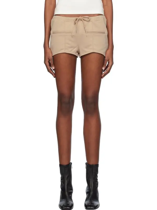 COURREGES Drawstring Mini Shorts - Brown