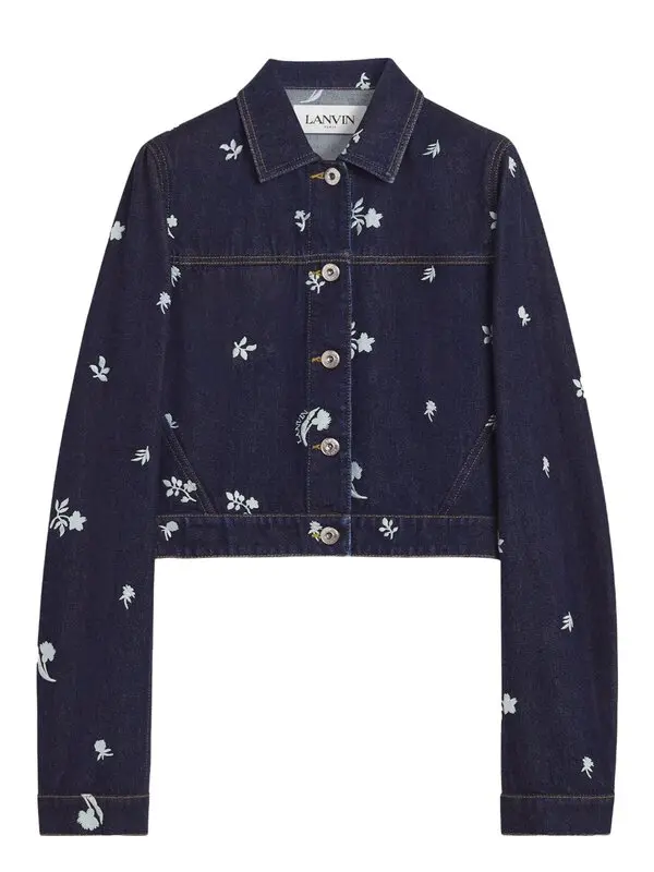LANVIN Embroidered Denim Jacket - Black