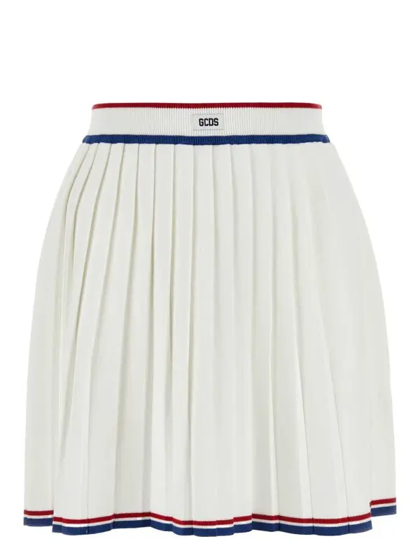 Gcds Pleated Knit Skirt - White