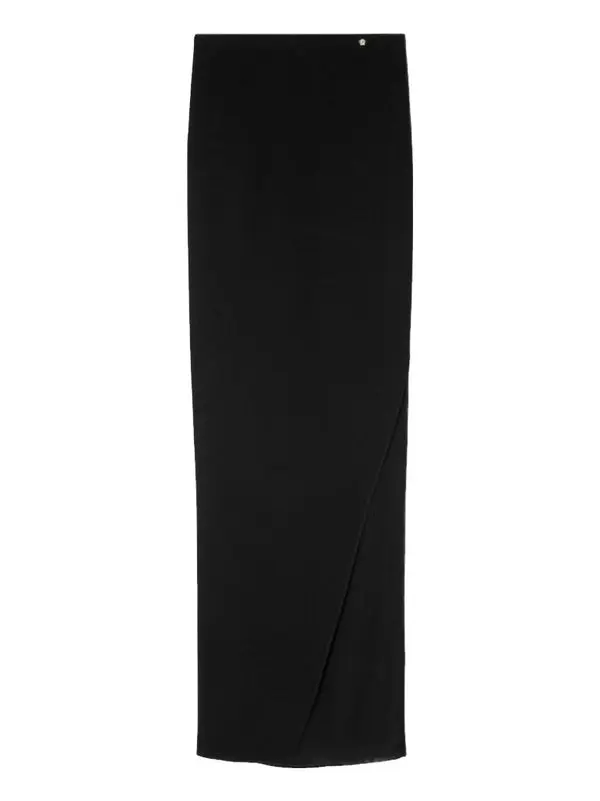 Versace Side-slit Fine-knit Maxi Skirt With Rivet Detail - Black