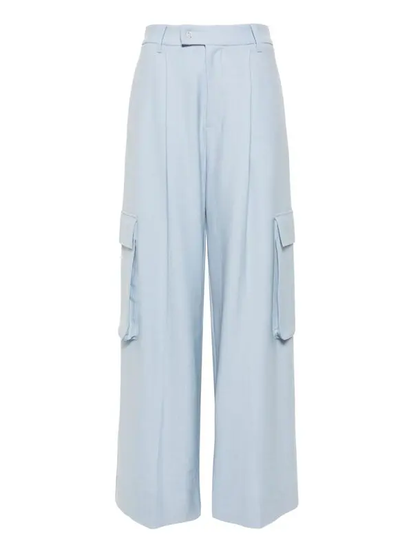 Amiri Pleated Wide-leg Cargo Pants - Blue