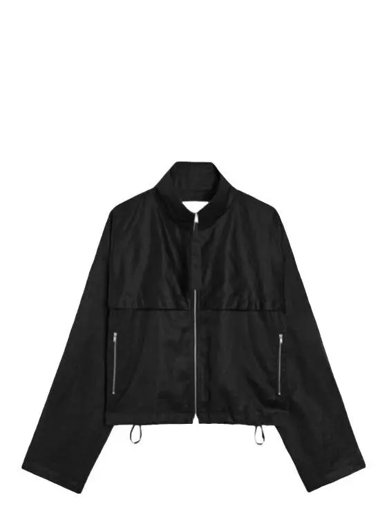 JIL SANDER Muslin Zip-up Jacket - Black